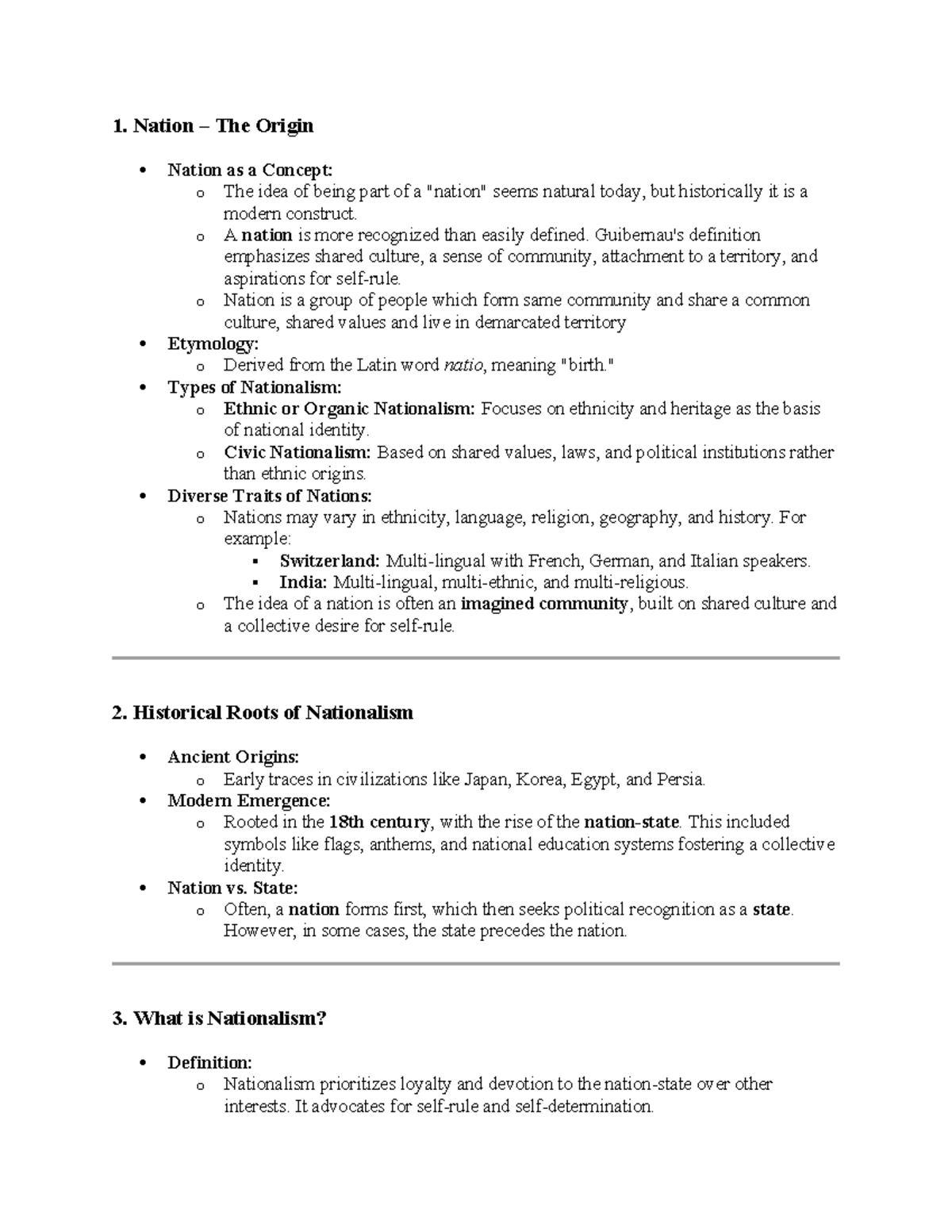 Nationalism Notes: Understanding Concepts, Origins, and Case Studies ...
