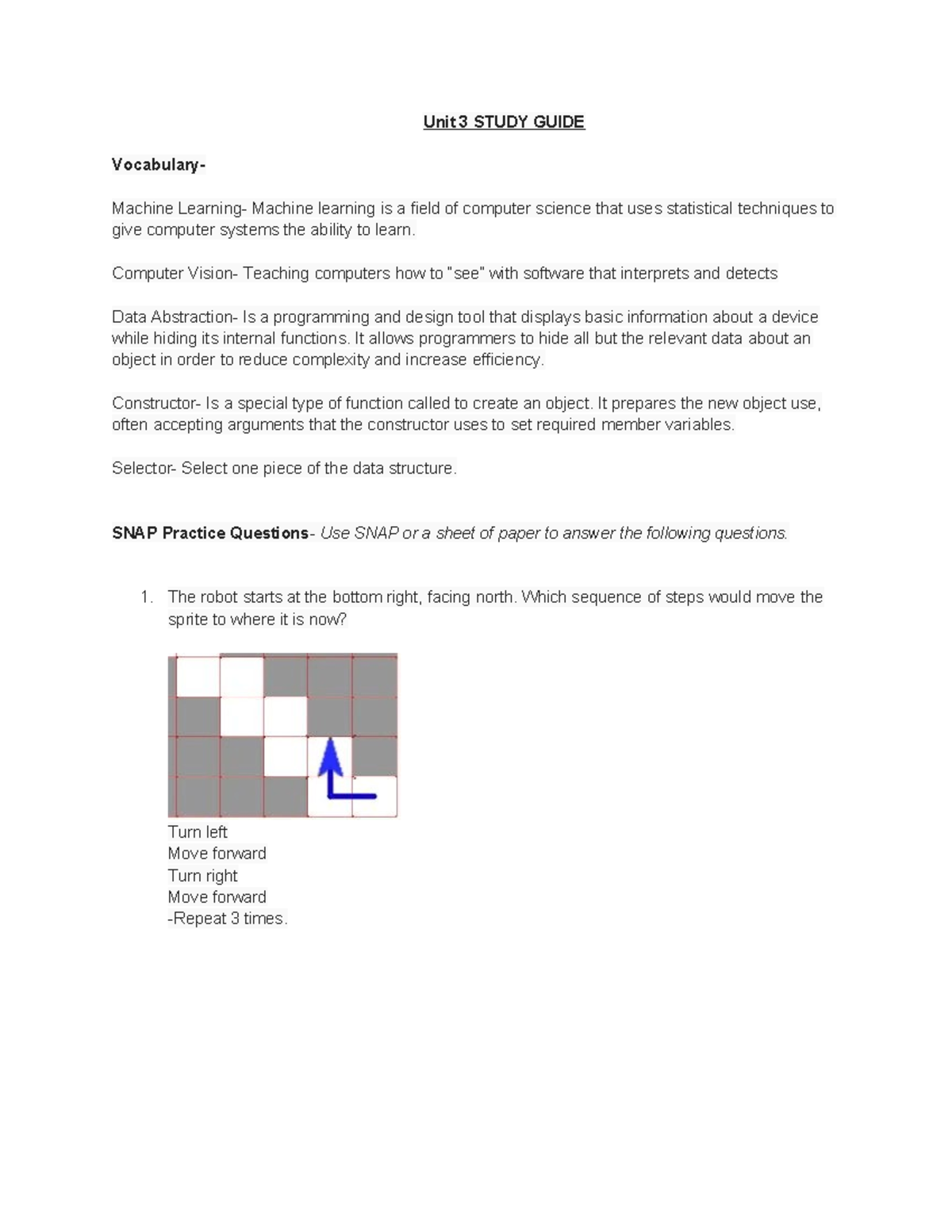 Apcsp Unit 3 Study Guide: Key Concepts and Practice Questions - Studocu