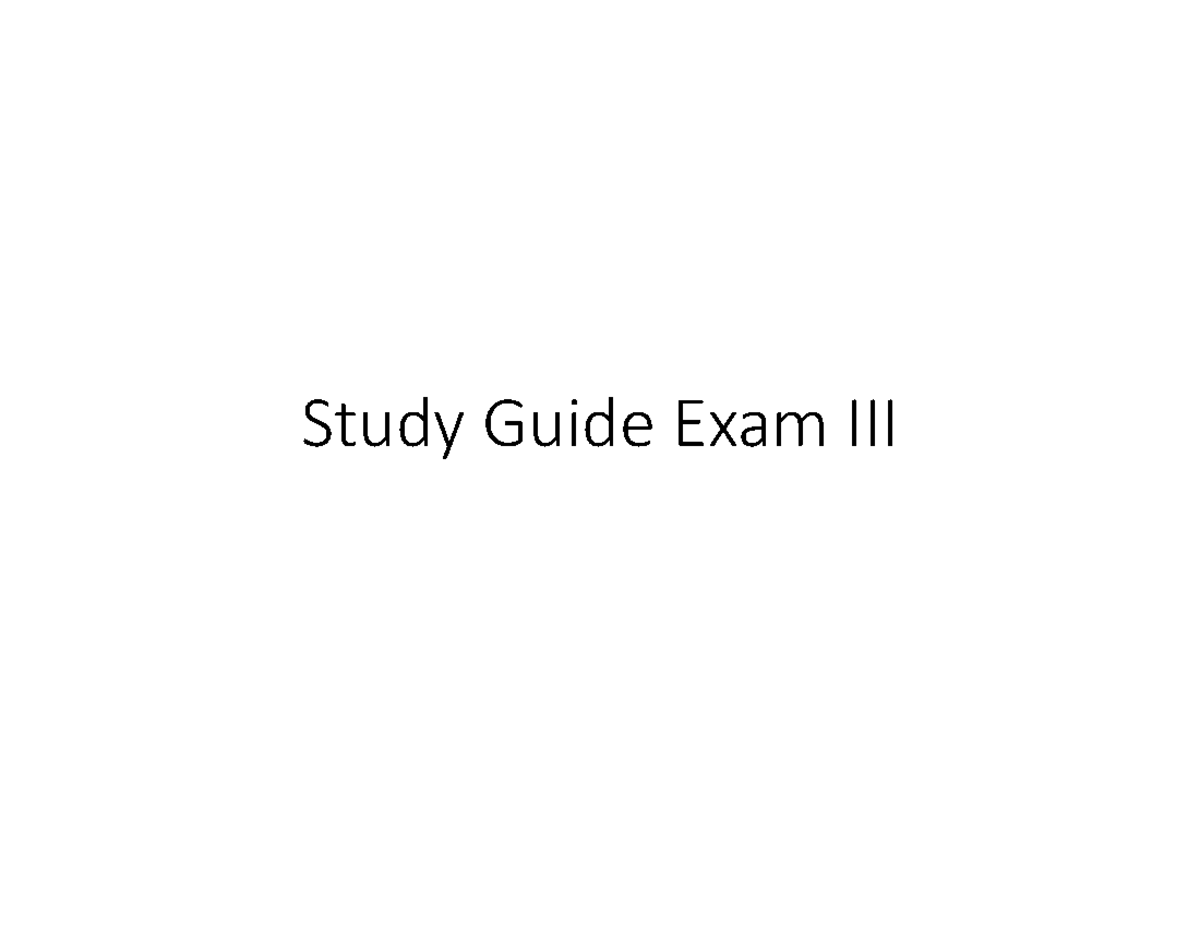 Study Guide for Exam III: Metabolism and Photosynthesis - Studocu