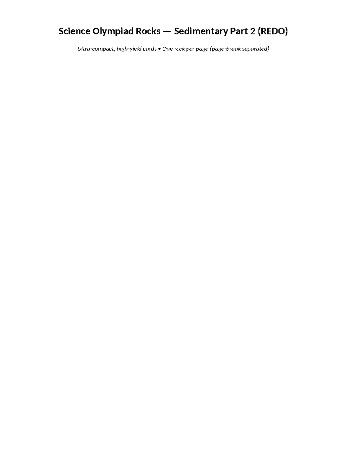 Sedimentary Rocks Identification Guide Part 2 (REDO) - Studocu