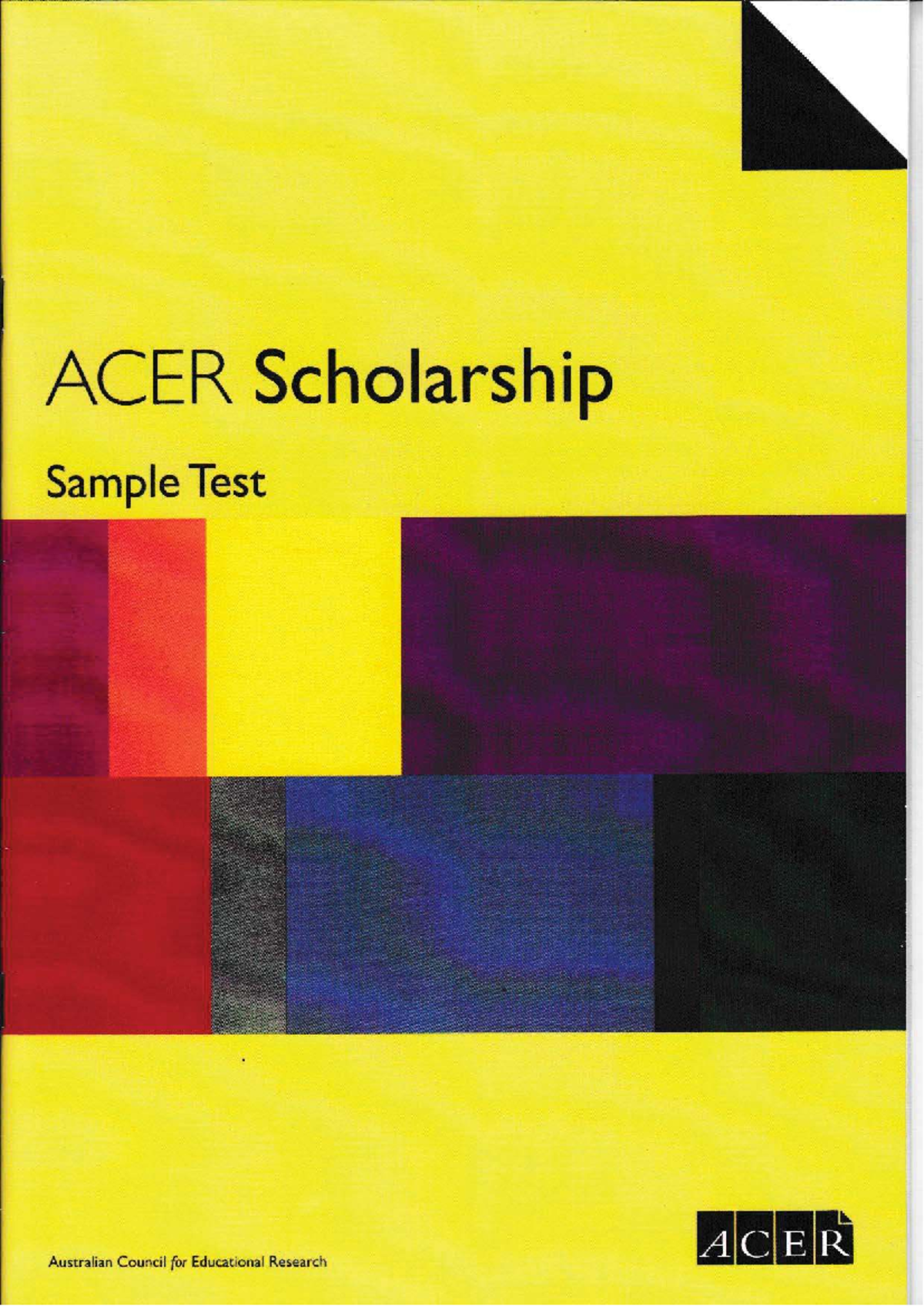 ACER Scholarship Sample Test Level 1: Humanities & Mathematics - Studocu