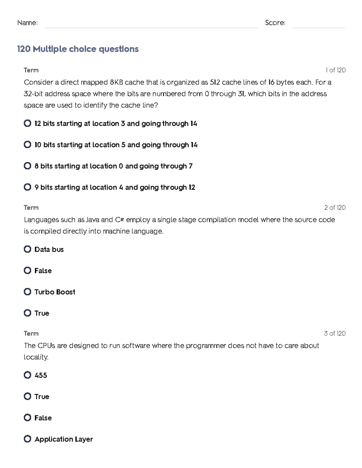 CS101: Term 1-60 Multiple Choice Questions Review and Answers - Studocu
