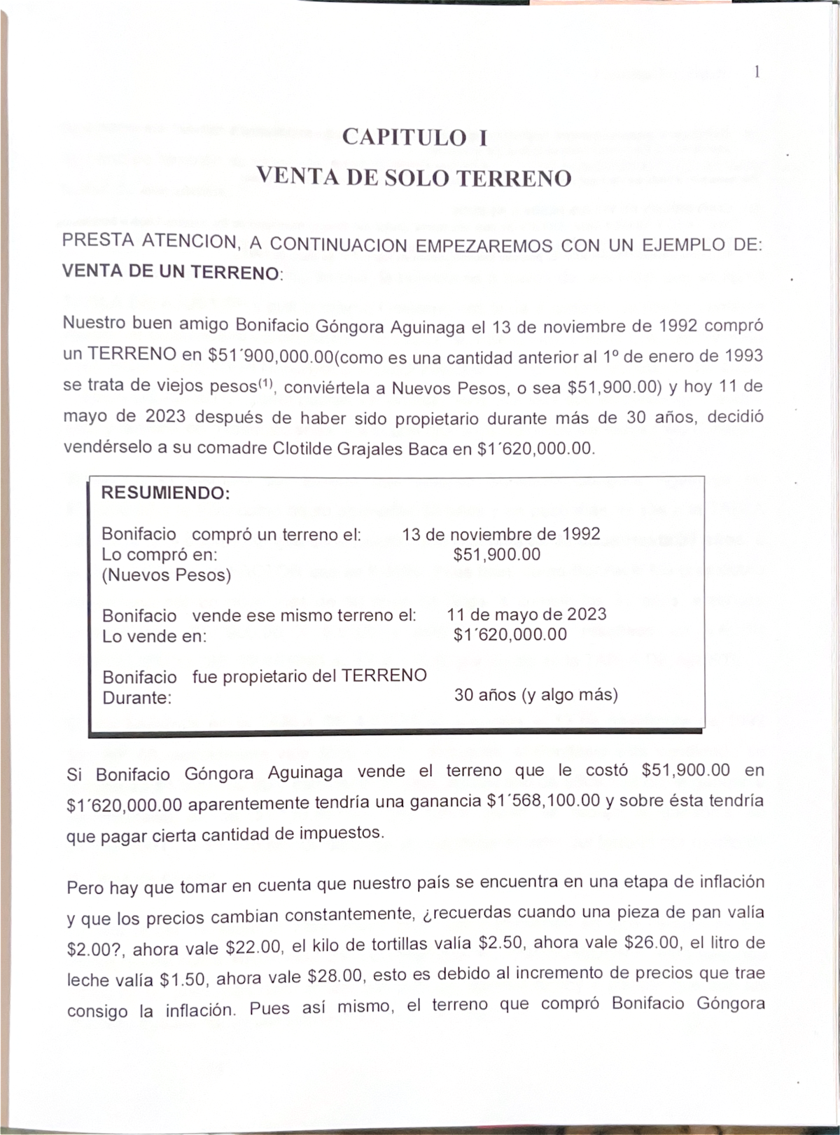 Capitulo I - Kakalala - 1 CAPITULO I VENTA DE SOLO TERRENO PRESTA ...