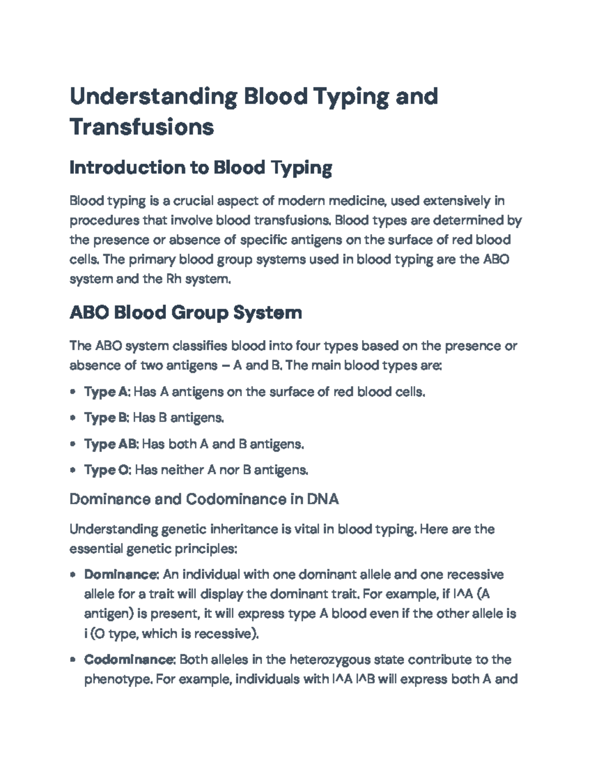 Understanding Blood Typing and Transfusions for Medical Practices ...