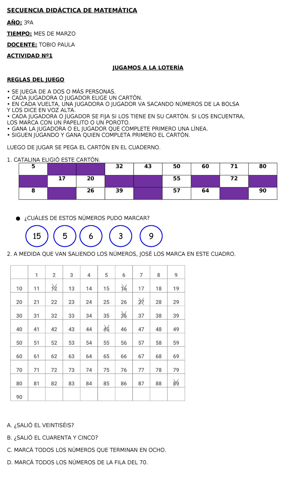 SD: SECUENCIA DIDÁCTICA NÚMEROS HASTA 10.000 PARA 3ºA - Studocu