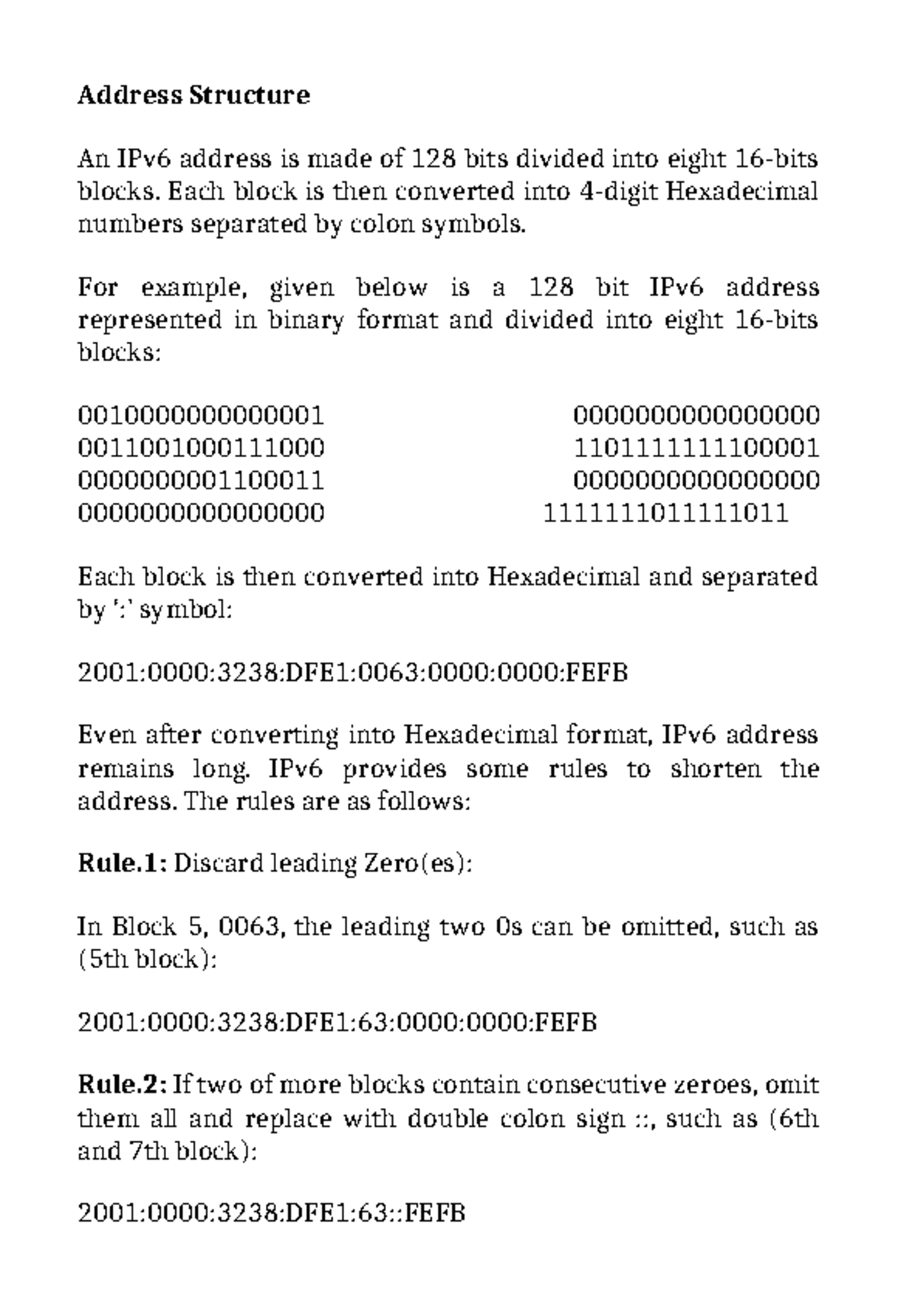 IPv6-Address Structure - Address Structure An IPv6 address is made of ...