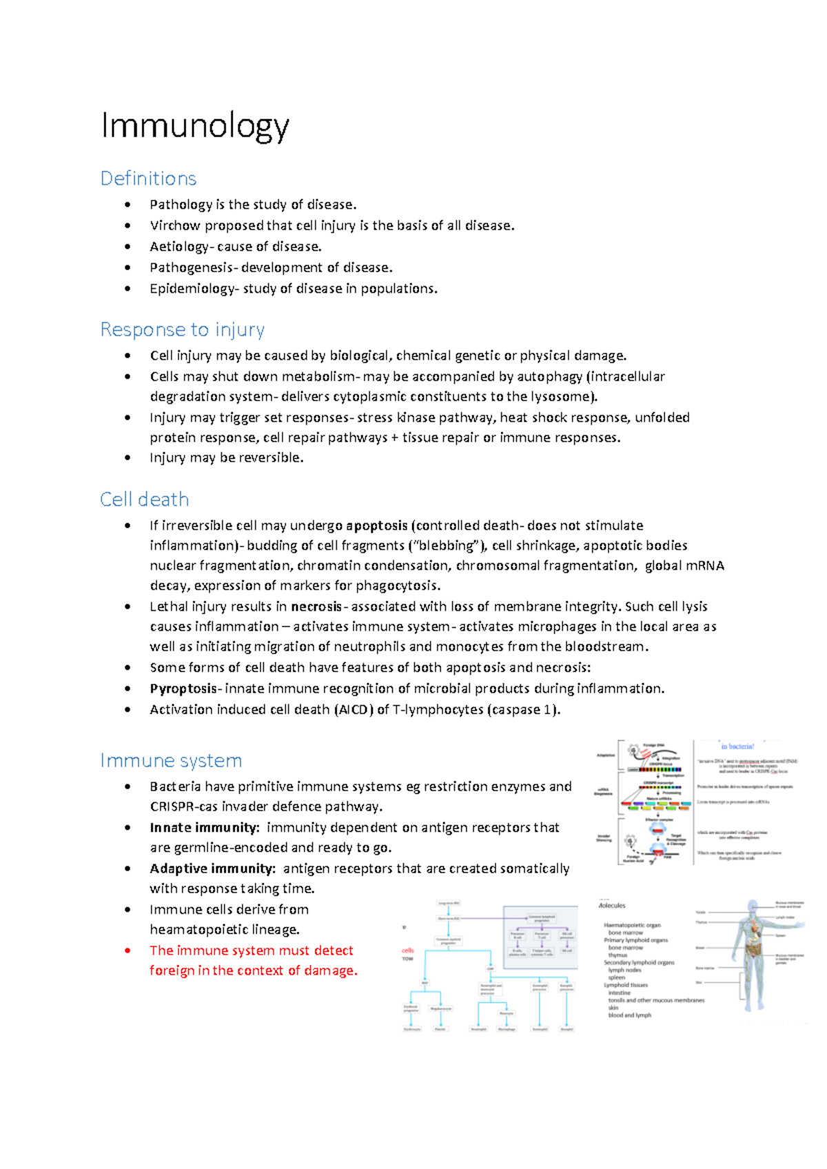 Immunology PATH 101: Lecture Series Overview of Pathology and Immunity ...