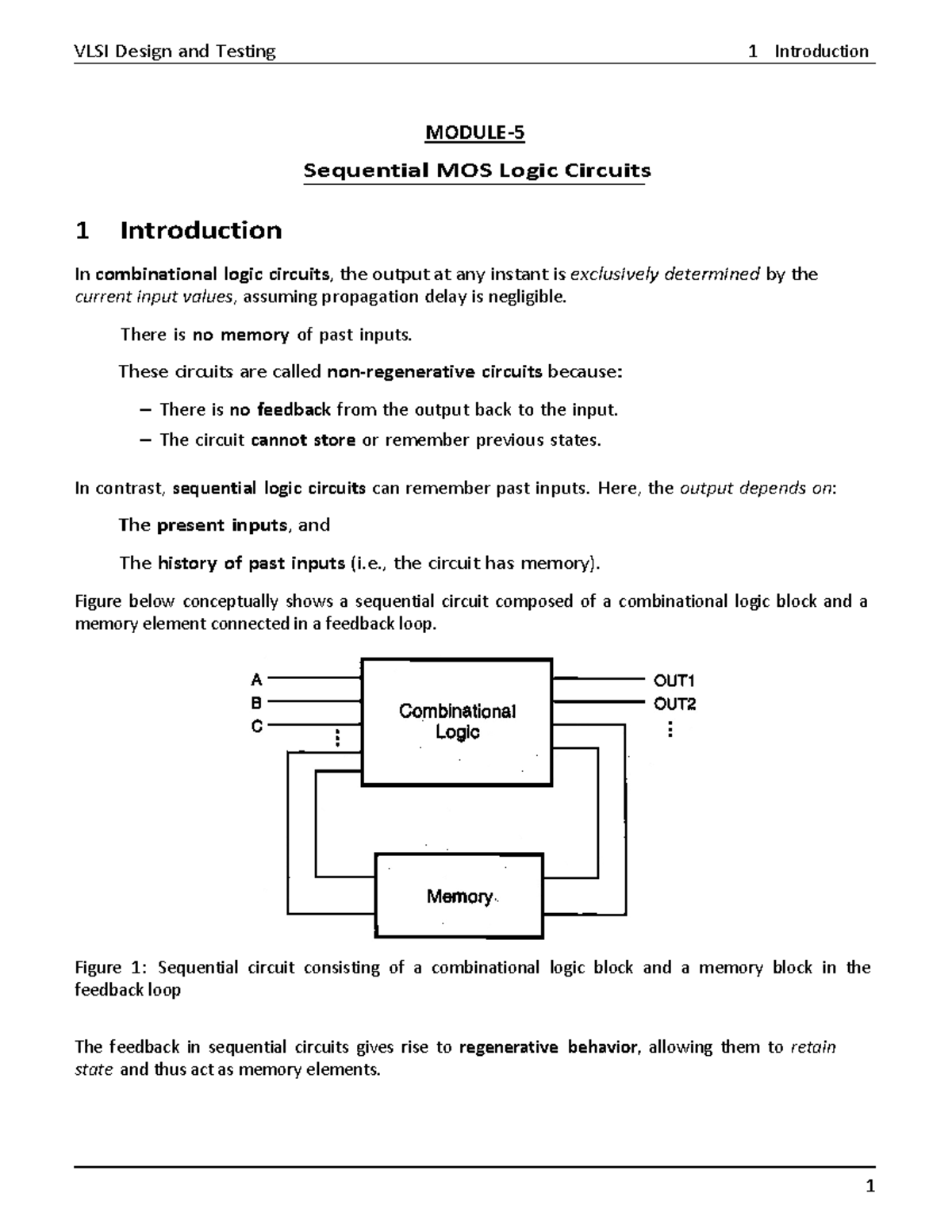VDT-BEC602 - Module 5: Sequential MOS Logic Circuits & Testing - Studocu