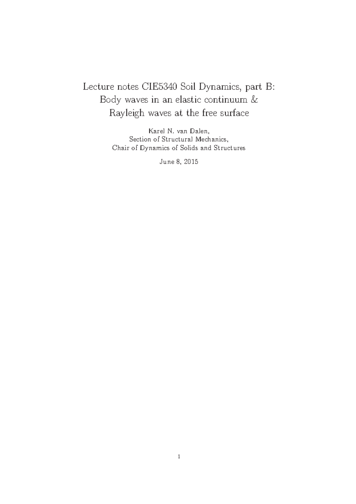 Lecture Notes: CIE5340 Soil Dynamics - Part B: Waves & Vibrations ...
