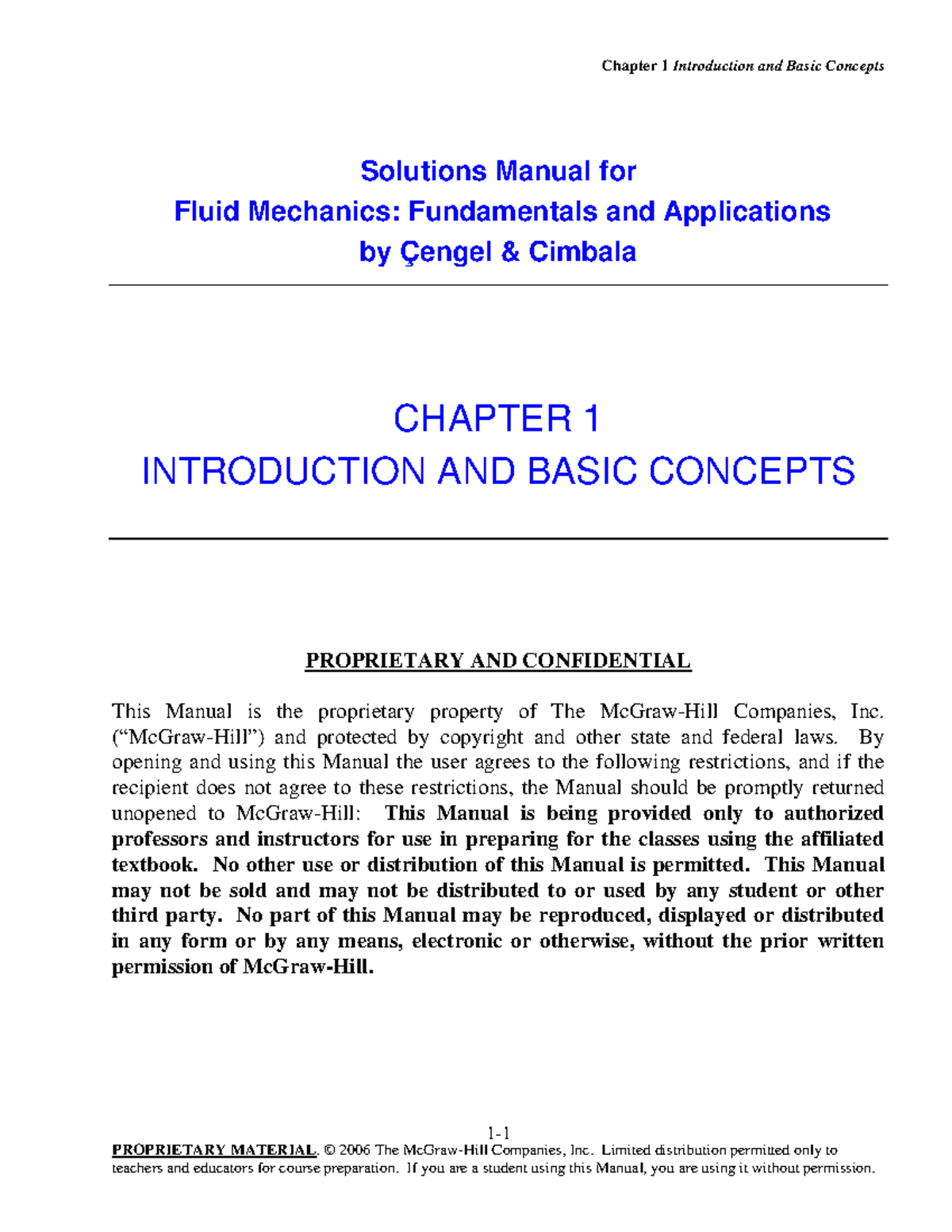 Cengel Cimbala Solutions Manual: Chapter 1 - Intro & Basic Concepts ...
