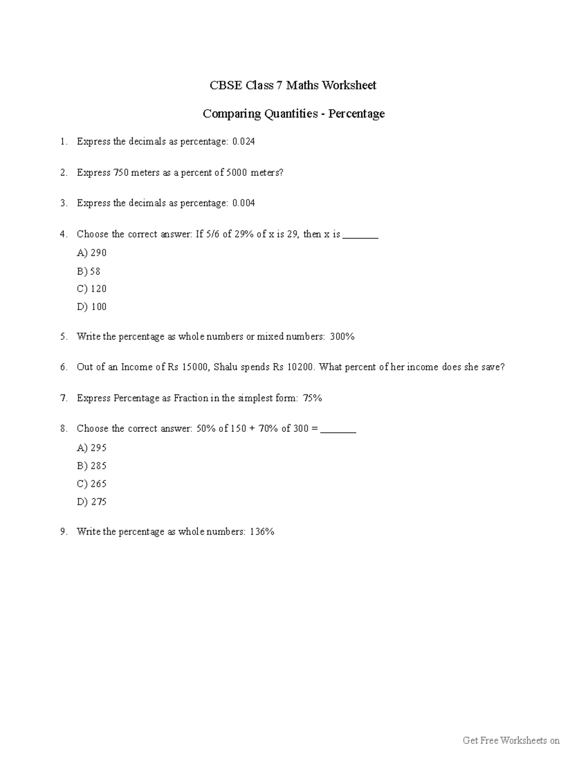 Percentage-CBSE-Class-7-Worksheet (1)-converted - Get Free Worksheets ...