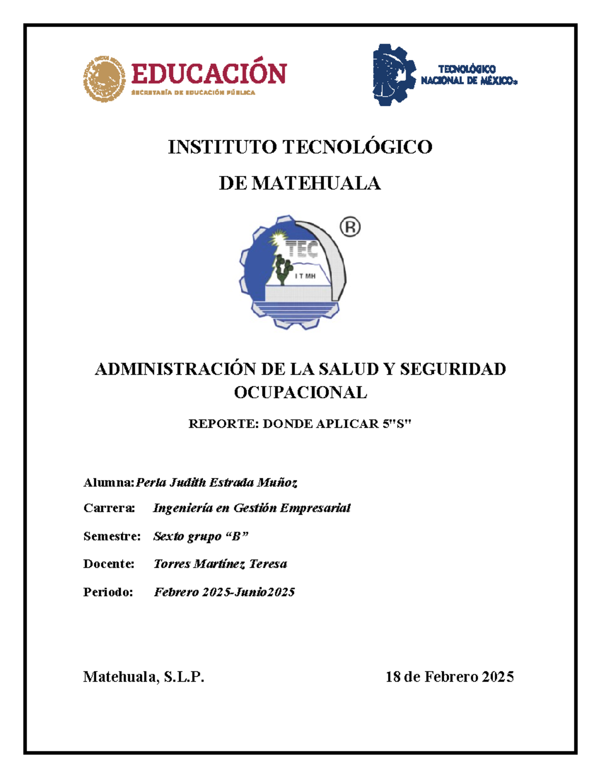 Reporte: Aplicación de las 5S en Diversas Áreas - Ingeniería en Gestión ...