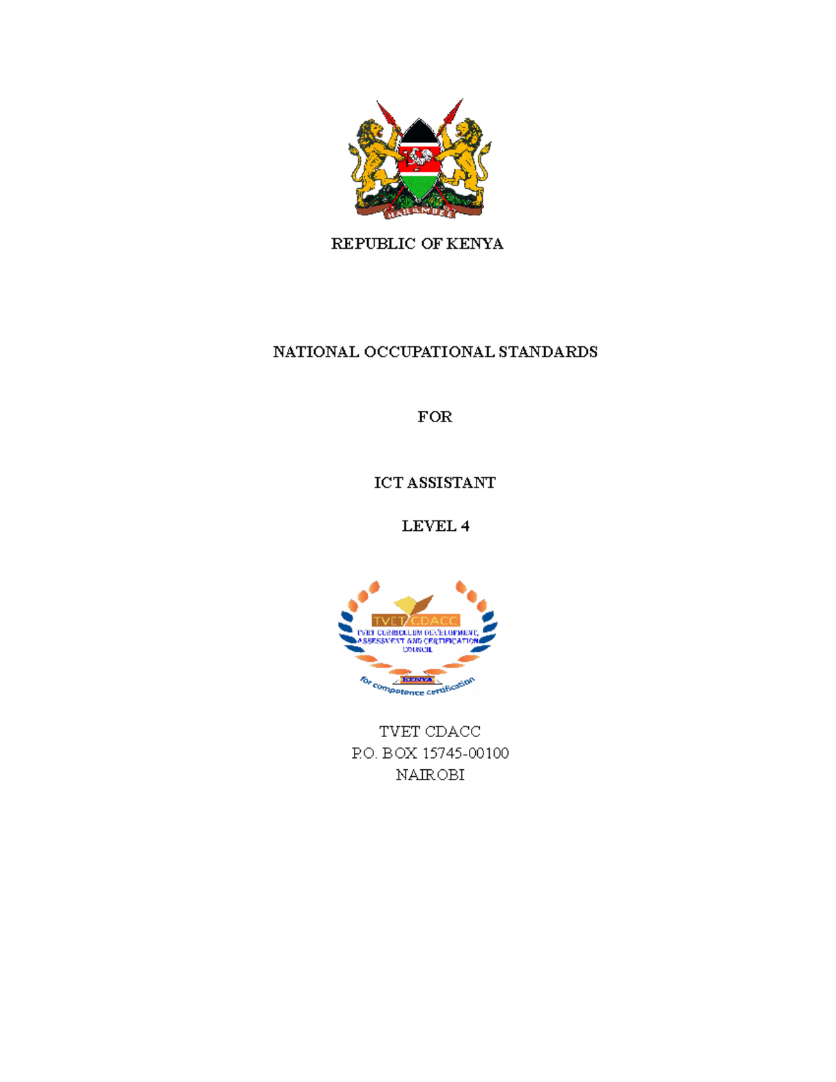 OS ICT Level 4 - Occupational Standards for Assistant Competencies ...