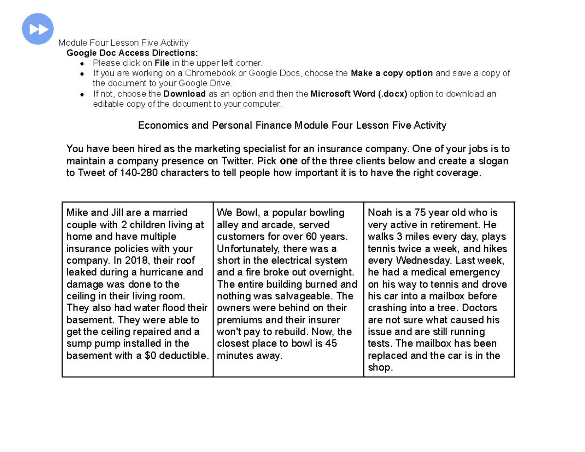 Module Four Lesson Five - If you are working on a Chromebook or Google ...