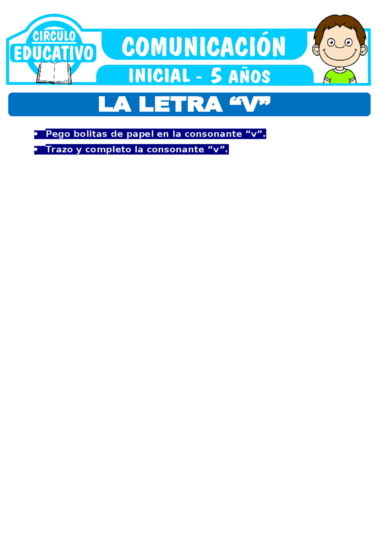 La-Consonante-V-para-Ninos-de-Cinco-Anos - ciencias sociales - Pego ...