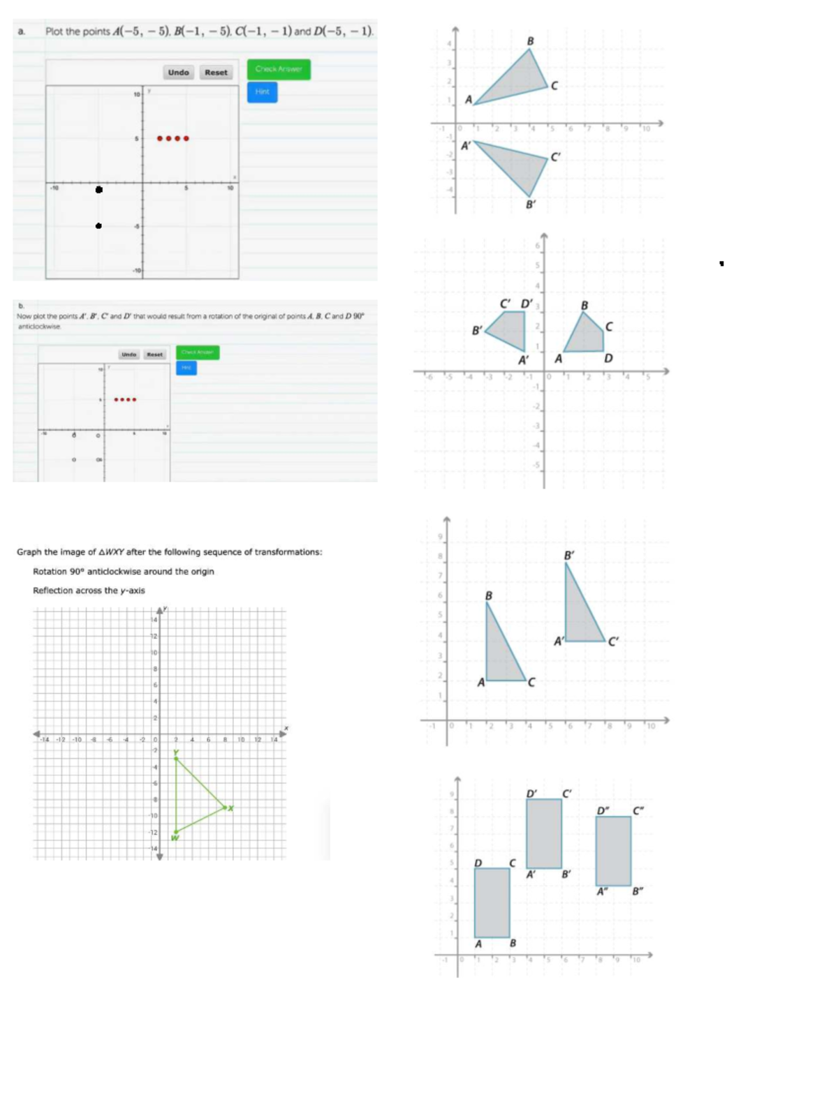 Y7 Maths Transformations: Plotting Points & Rotations - Studocu