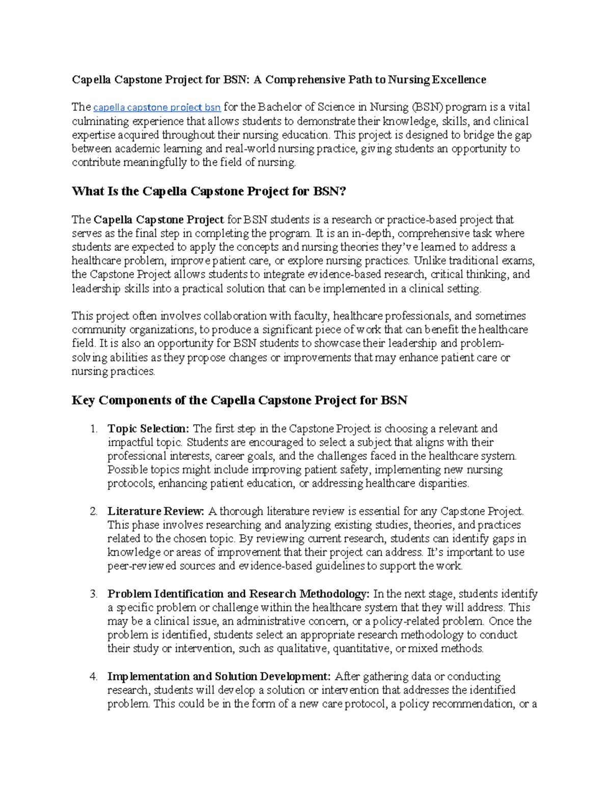 73 capella capstone project bsn - This project is designed to bridge ...