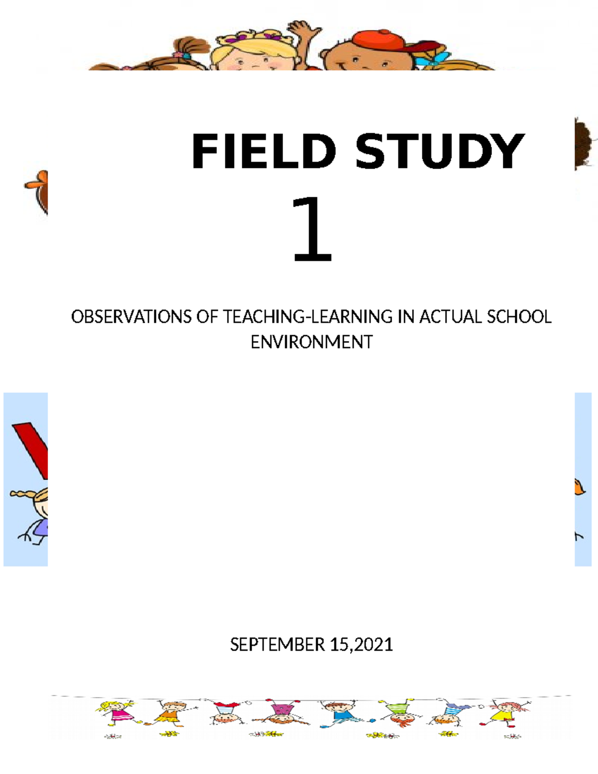 FS1: Observations on Teaching and Learning Environments - Studocu