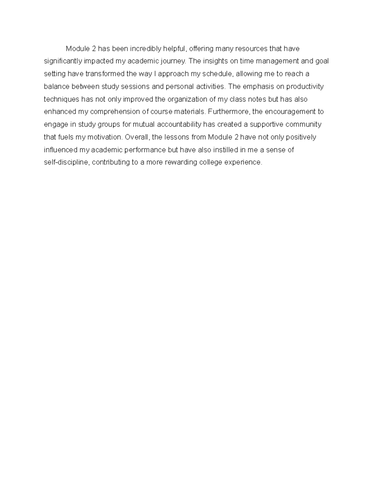 Module 2 reflection - Module 2 has been incredibly helpful, offering ...