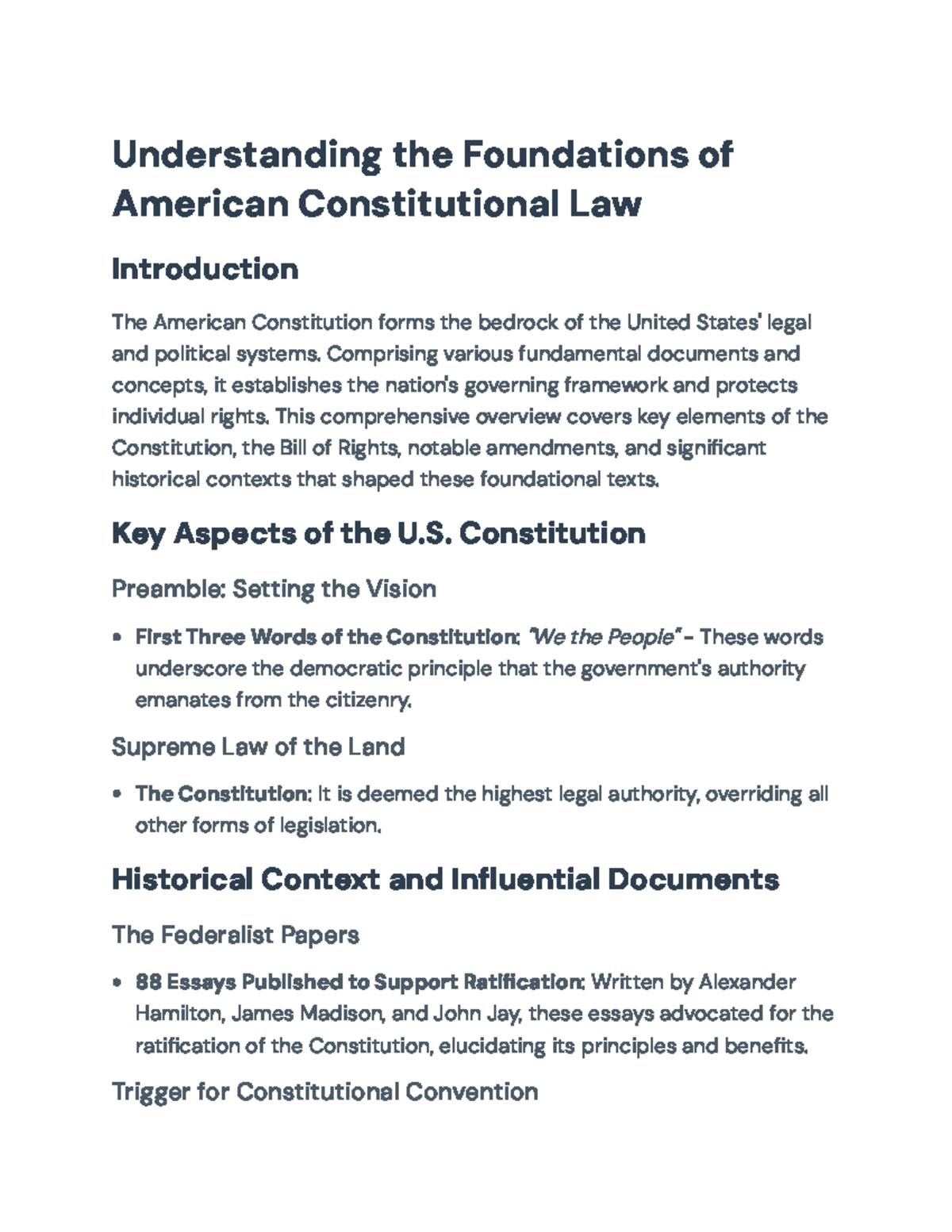 Constitutional Law Overview: Key Elements & Amendments Explained - Studocu