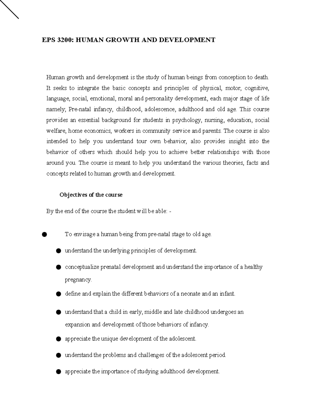 EPS 3200- Human Growth AND Development - EPS 3200: HUMAN GROWTH AND ...