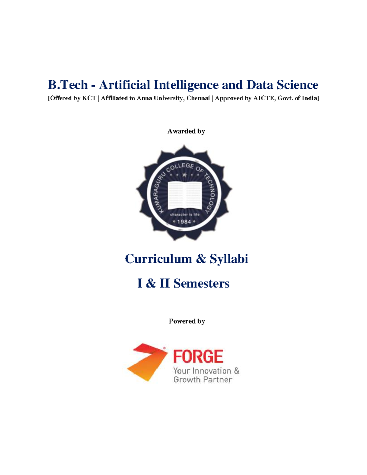 B.Tech AI & Data Science Curriculum Overview (2021-B) - Studocu