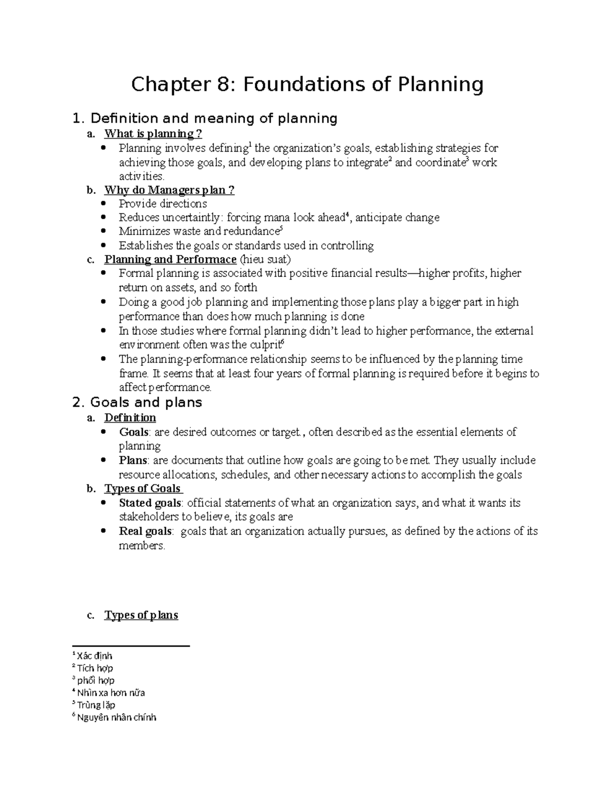 Chapter 8 - FOR FREEEE - Chapter 8: Foundations of Planning 1 ...
