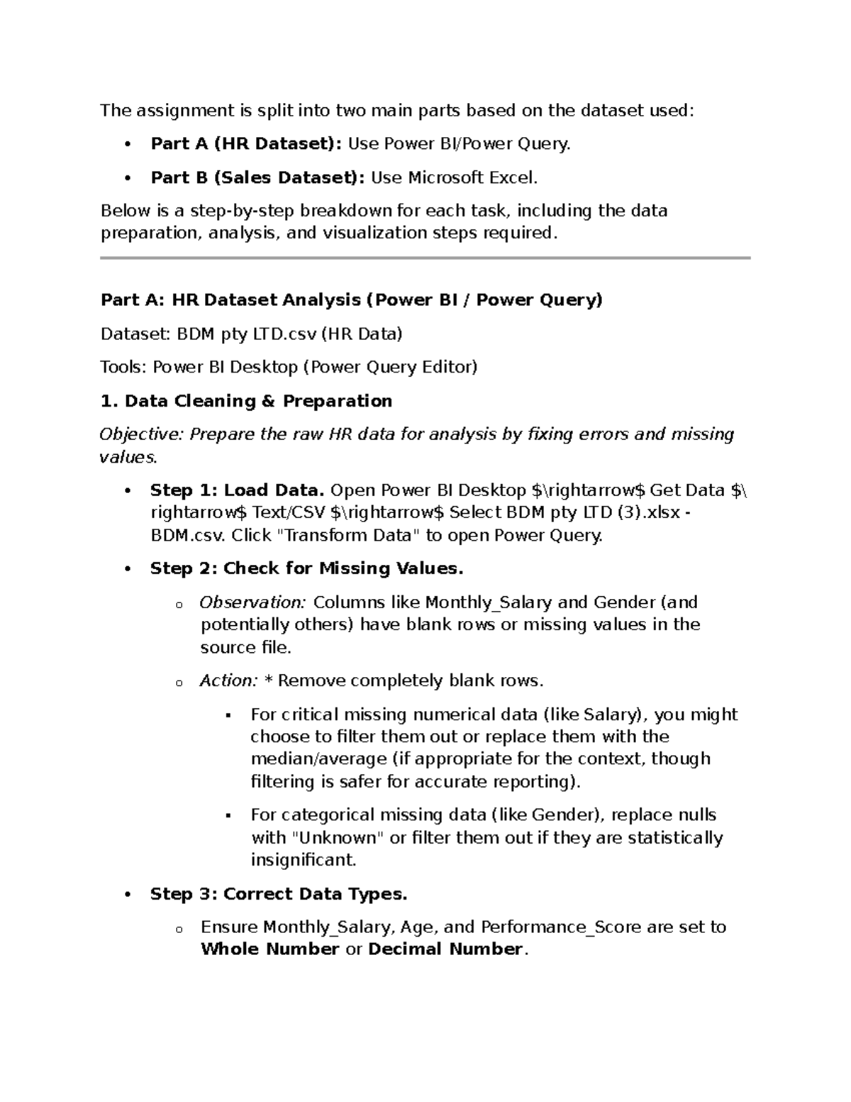 IDA Assignment: Step-by-Step Guide for HR & Sales Data Analysis - Studocu