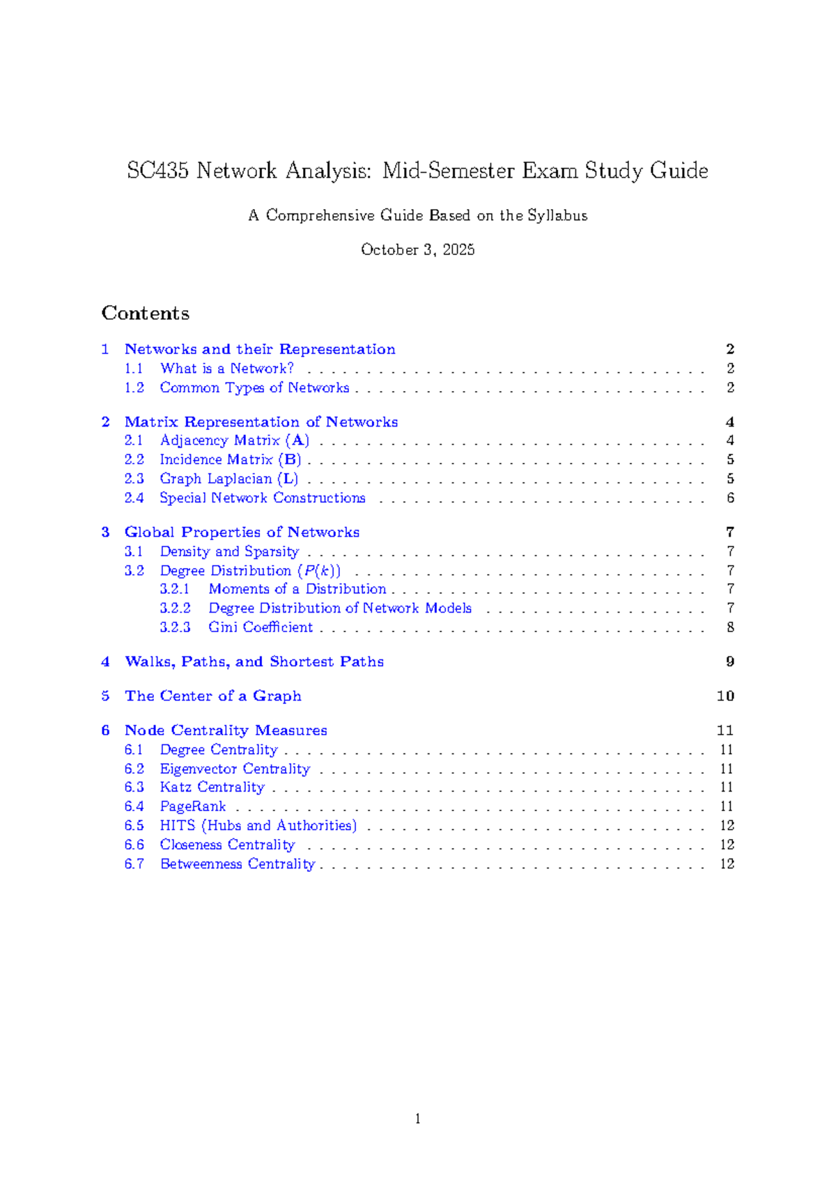 SC435 Network Analysis: Comprehensive Exam Study Guide - Studocu