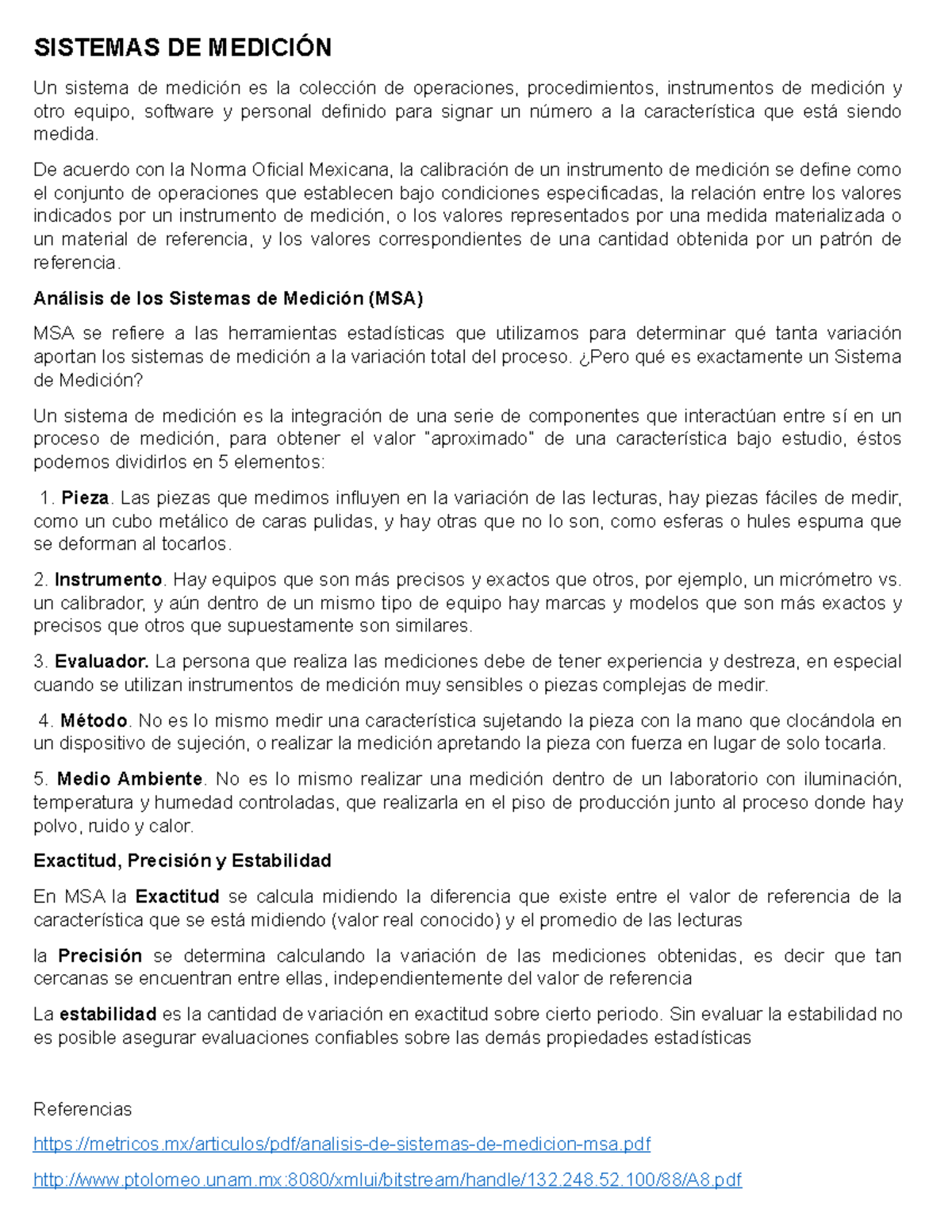 Análisis de Sistemas de Medición (MSA) y su Impacto en la Calidad - Studocu