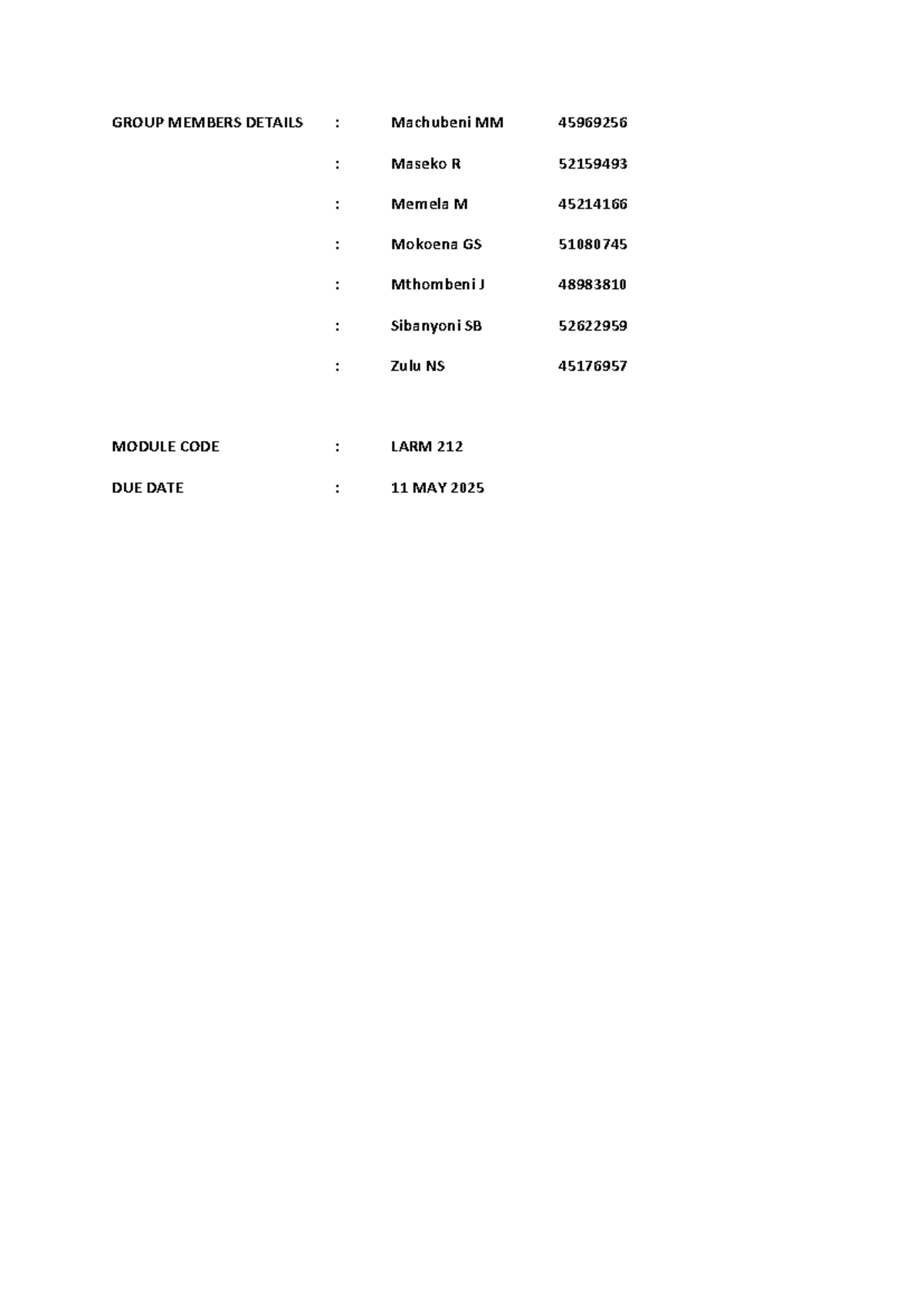 LARM 212 Group Assignment: Diversity Management Manual for Sibanye ...