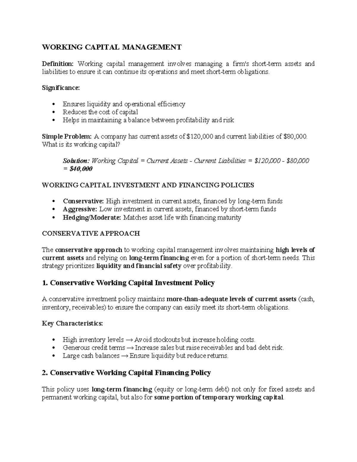 Working Capital Management: Strategies, Policies, and Cash Flow ...