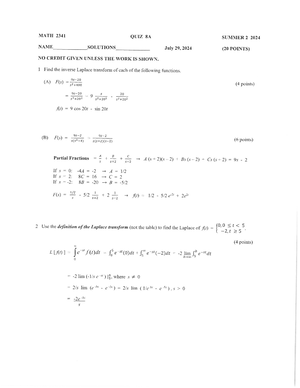 Quiz 2 Solution - DATE: LAST NAME, First Name NORTHEASTERN UNIVERSITY Mechanical and Industrial ...