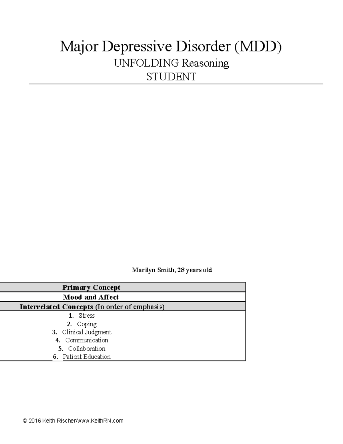 MDD Case Study: Analysis and Nursing Care Strategies for Patient ...