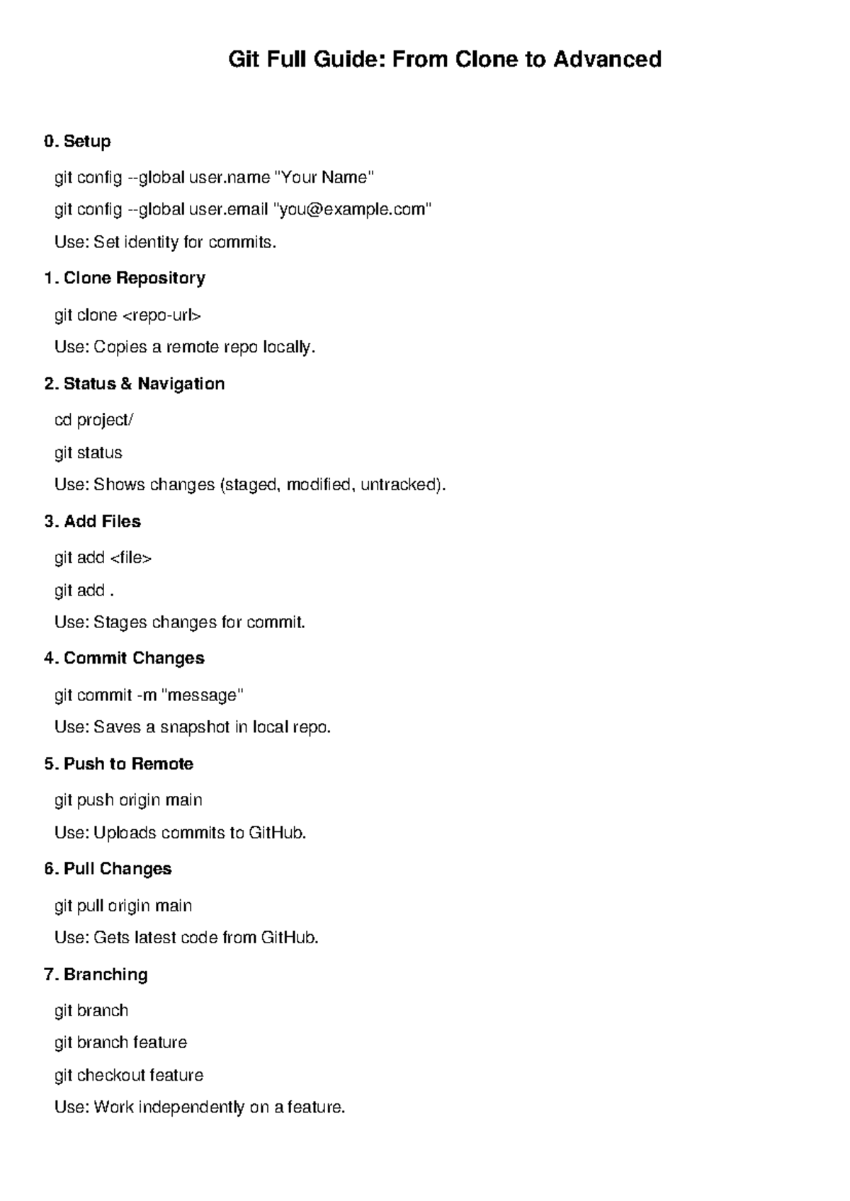 Git Full Guide: Essential Commands and Techniques - Studocu