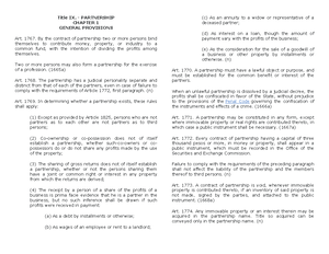 LAW2 - Law - PARTNERSHIP exists when two or more persons agree to place ...