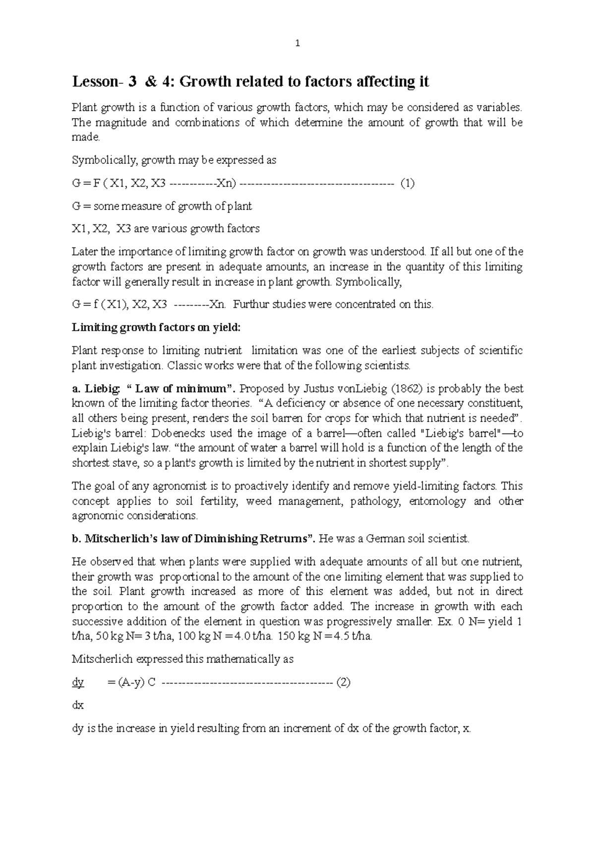Lesson-8- plant population & geometry - Lesson-8: Optimization of plant ...
