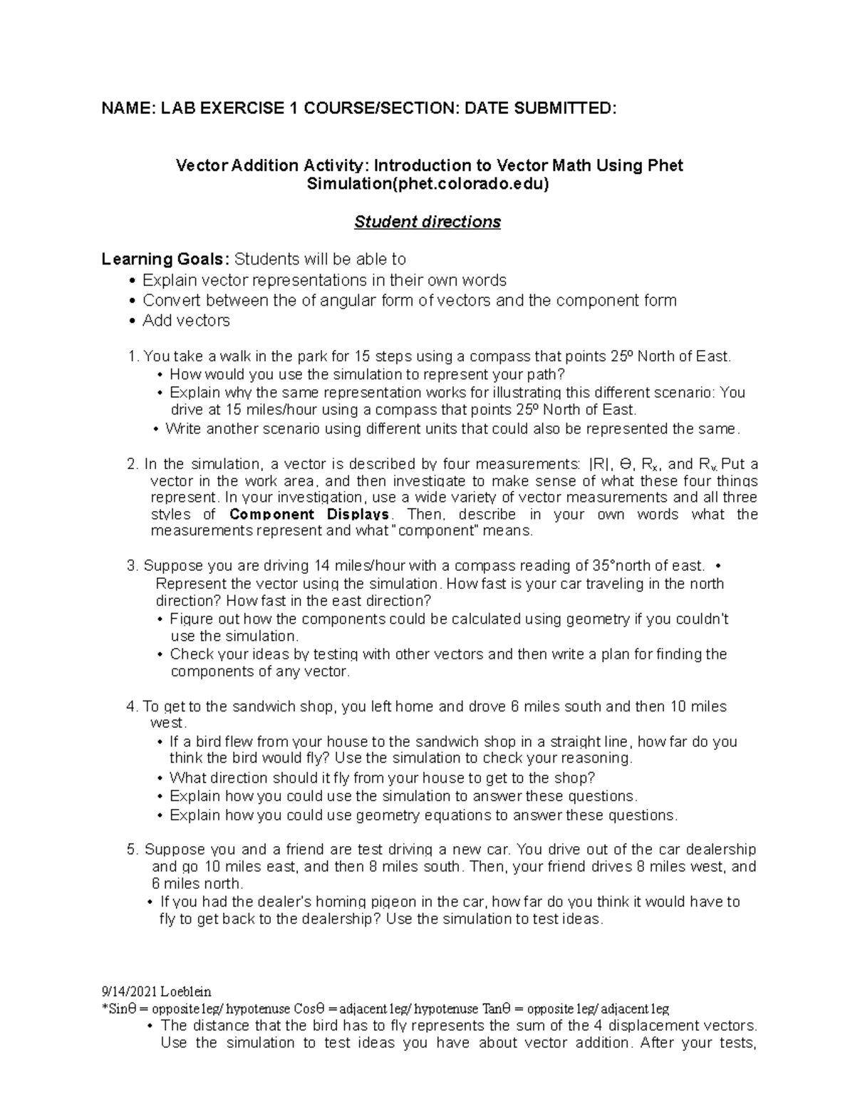 LAB- Exercise-1- Student- Directions - NAME: LAB EXERCISE 1 COURSE/SECTION: DATE SUBMITTED ...