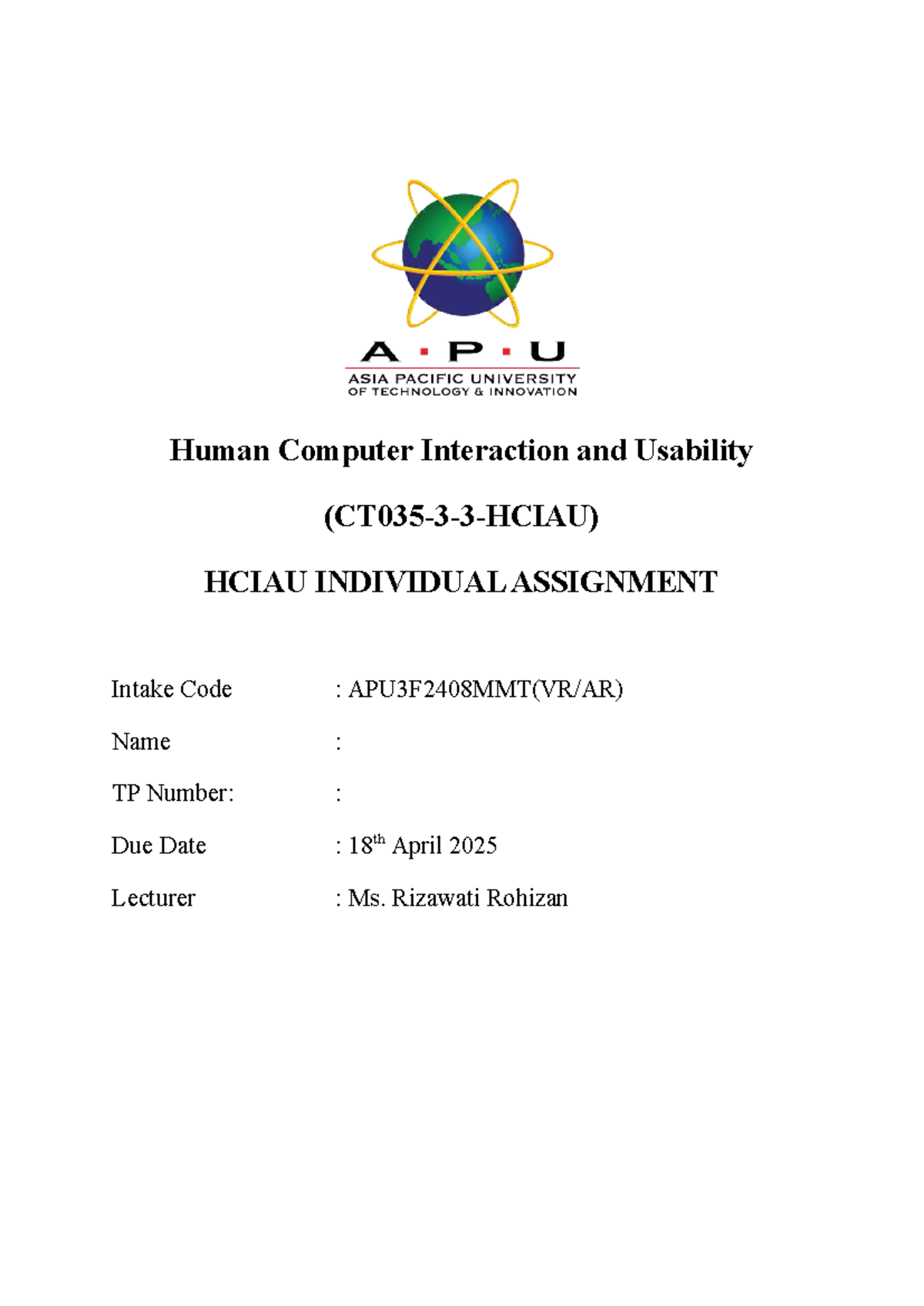 Human-Computer Interaction in Mobile Tourism Apps: HCIAU Individual Assignment - Studocu