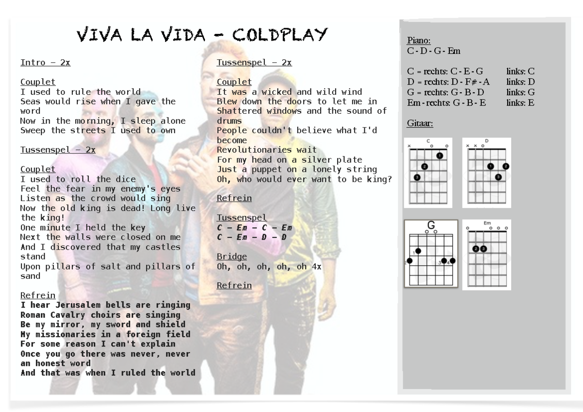 Guitar Lesson Viva La Vida