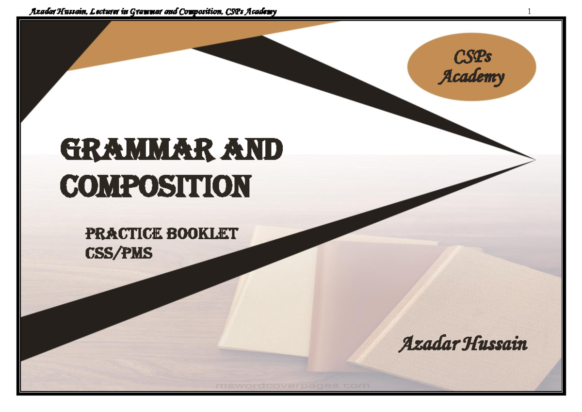 CSPs Academy English Grammar & Composition Practice Booklet - Studocu