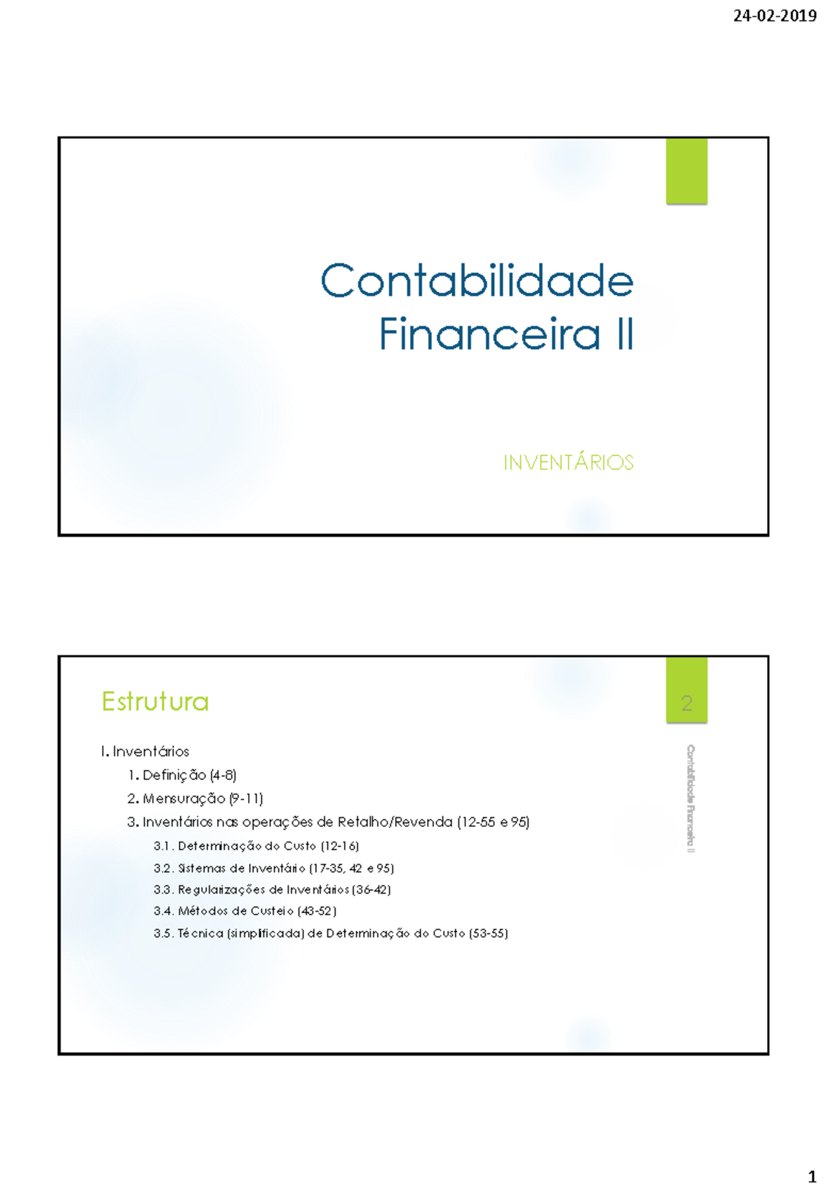 Capítulo I: Inventários - Estruturas e Mensuração (Contabilidade II ...