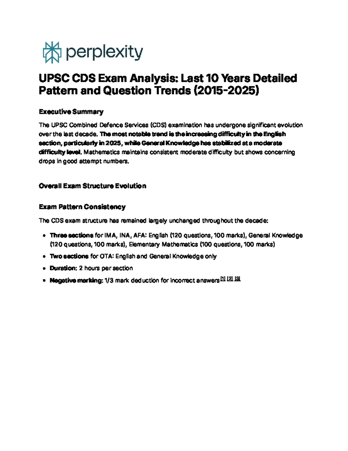 UPSC CDS Exam Analysis: Trends & Patterns Over Last Decade - Studocu