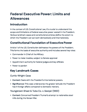 The Powers and Limitations of the U.S. Executive Branch (POL101) - The ...