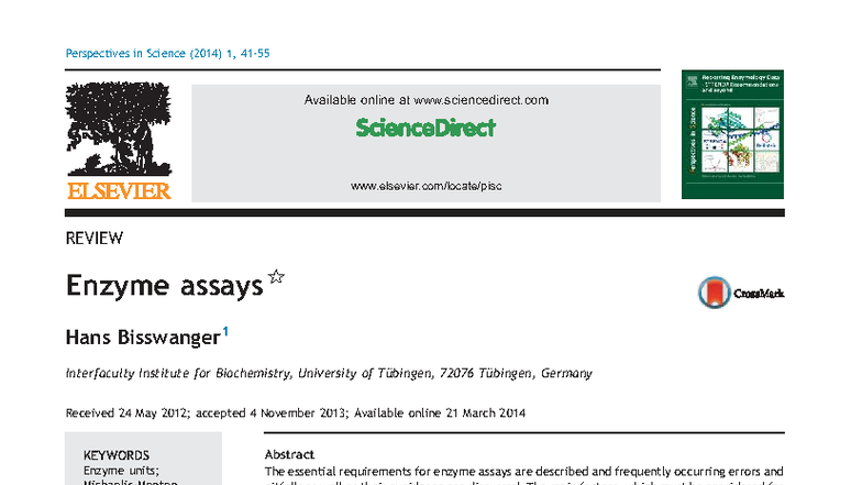 Enzyme Assays: Key Factors and Methodologies (Biochemistry 101) - Studocu