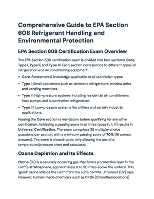 EPA Section 608 Certification Study Guide for HVAC Technicians - Studocu