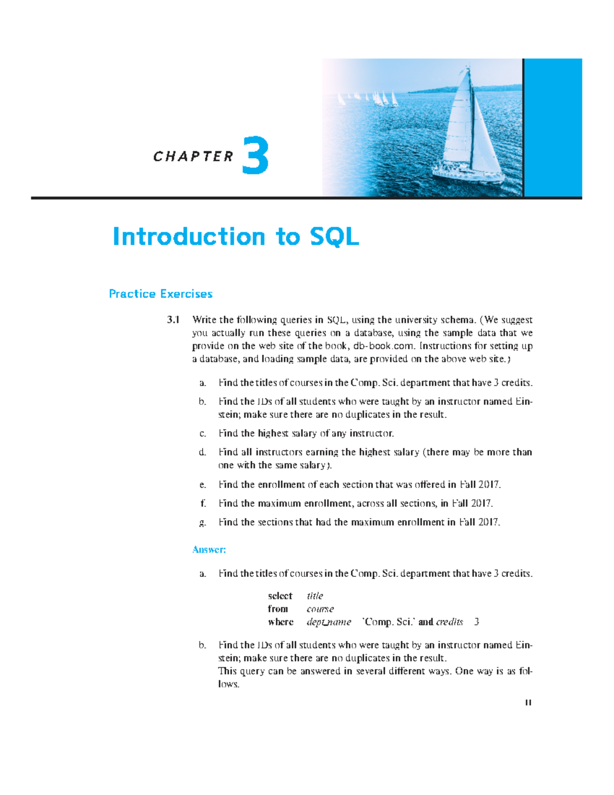 CHAPTER 3 SQL Practice Exercises Solutions - Studocu