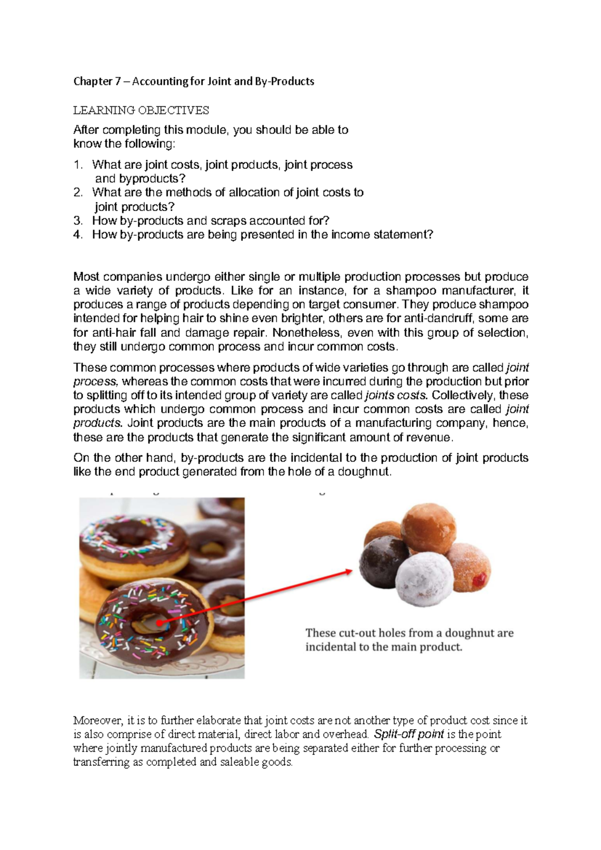 Chapter 7: Accounting for Joint Products and Cost Allocation - Studocu