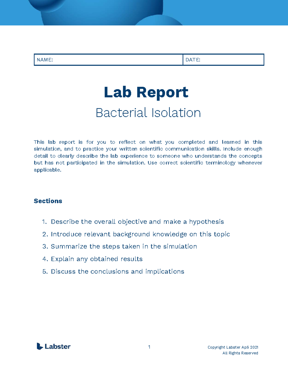 Lab Report: Bacterial Isolation - Reflection & Results Analysis - Studocu