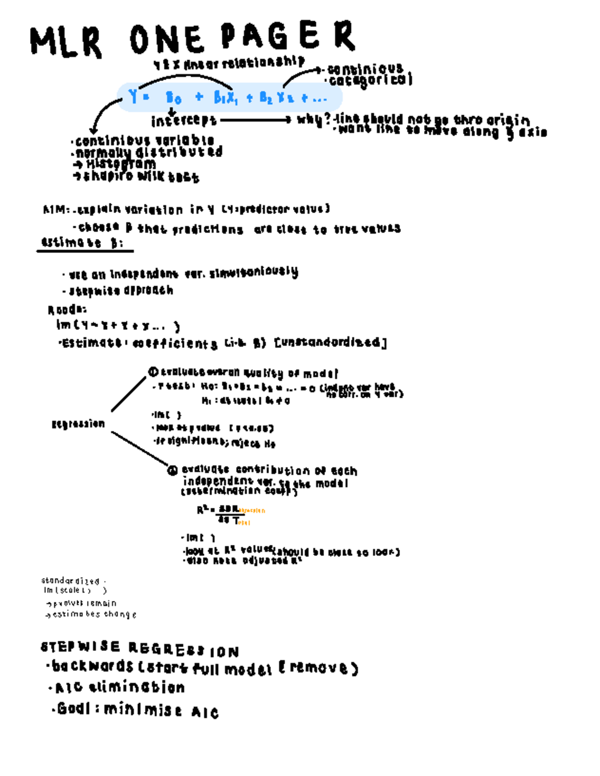 STA 101 - Multiple Linear Regression Analysis and Model Evaluation - Studocu